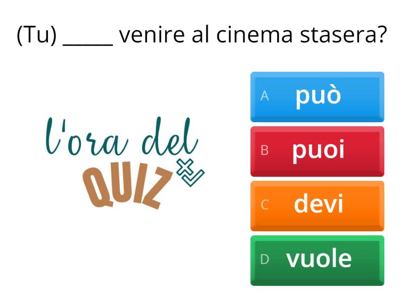 Pratichiamo i verbi modali (cris) - Quiz