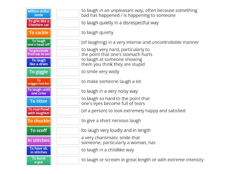 Types of Laughing - Match up