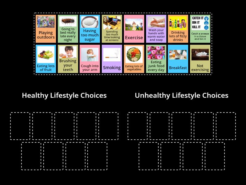 Healthy or Unhealthy Lifestyle Choices? - Group sort
