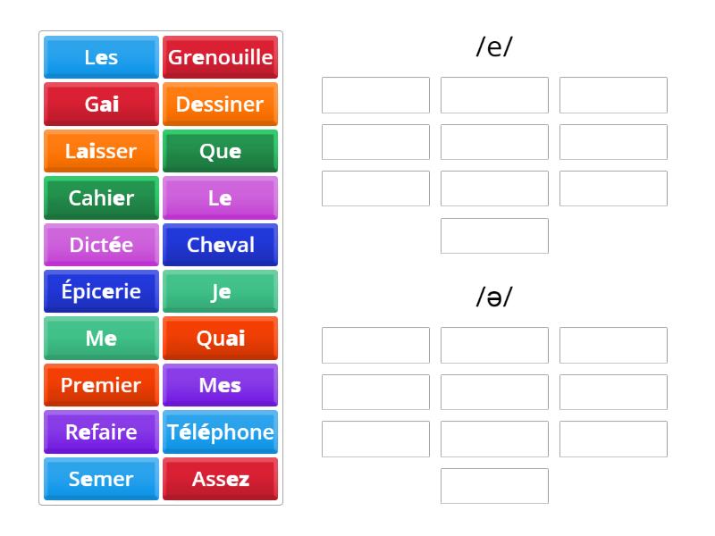 Discrimination des sons - Group sort
