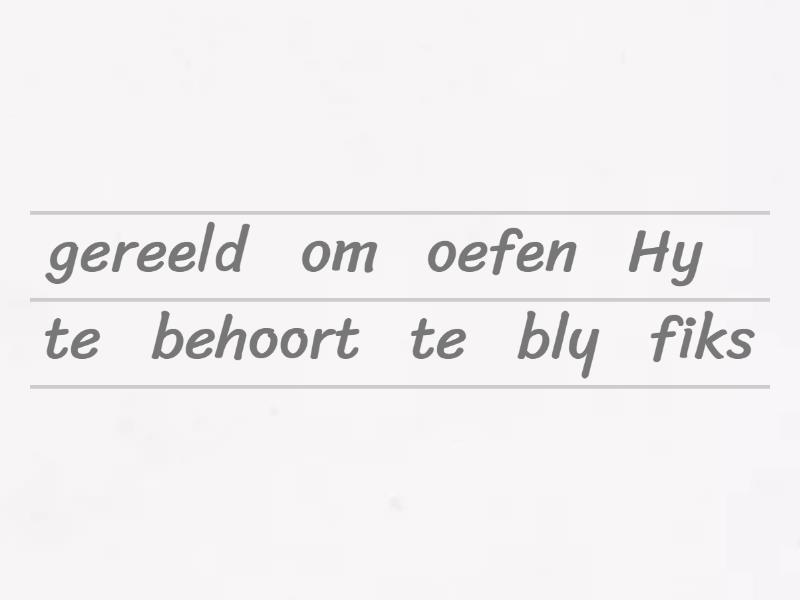 Infinitief 2 - Unjumble