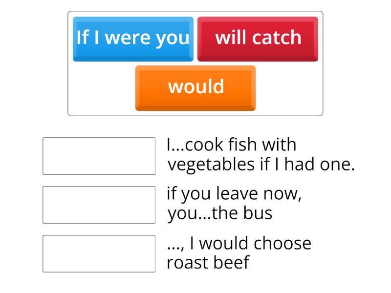 Conditionals 1,2 - Match up