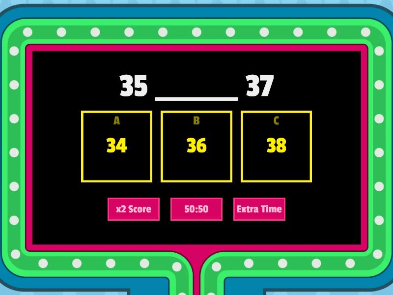 NUMBERS 1 TO 50 - Gameshow quiz