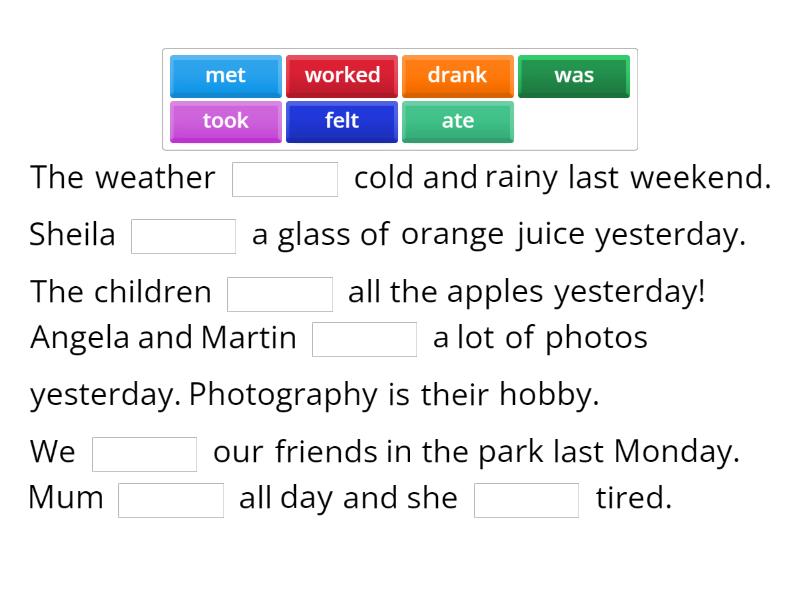 GG2 6.3 Past Simple - Missing word
