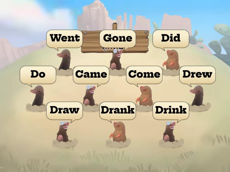 Which word is V.2? - Whack-a-mole