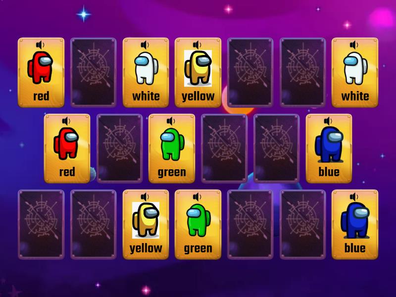 Among Us 10 Colours MEMORY game - Matching pairs