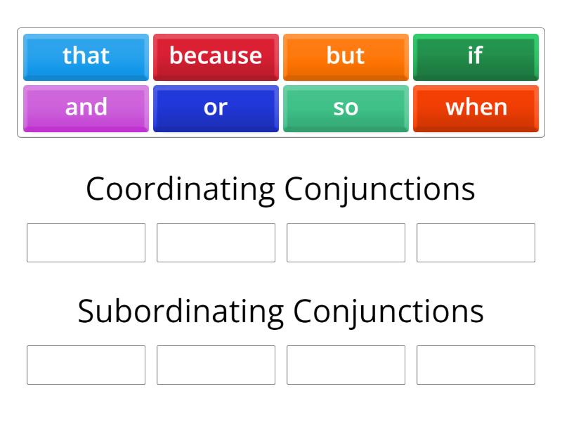 Conjunction sort - Group sort