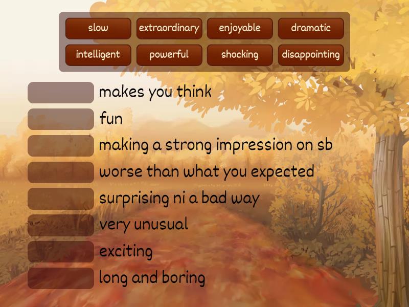 Movie adjectives - Une las parejas