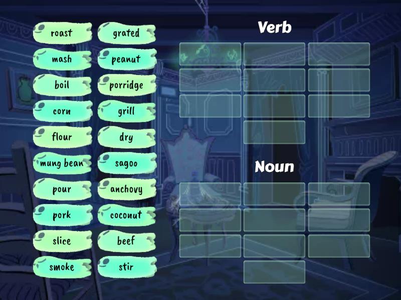 Noun and Verb Local Food - Group sort