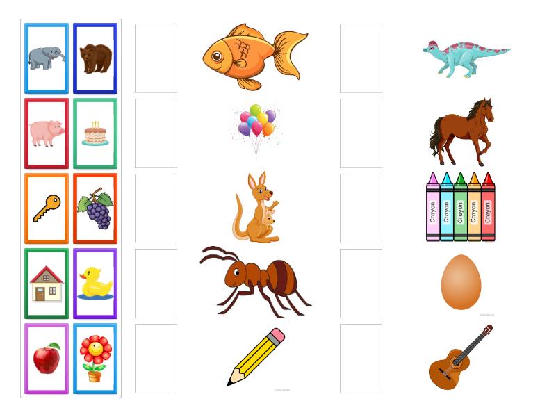 Matching words with the same beginning sound - Match up