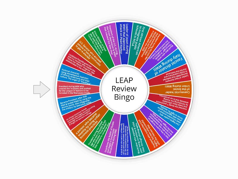 Demouy’s LEAP Review Bingo - Spin the wheel