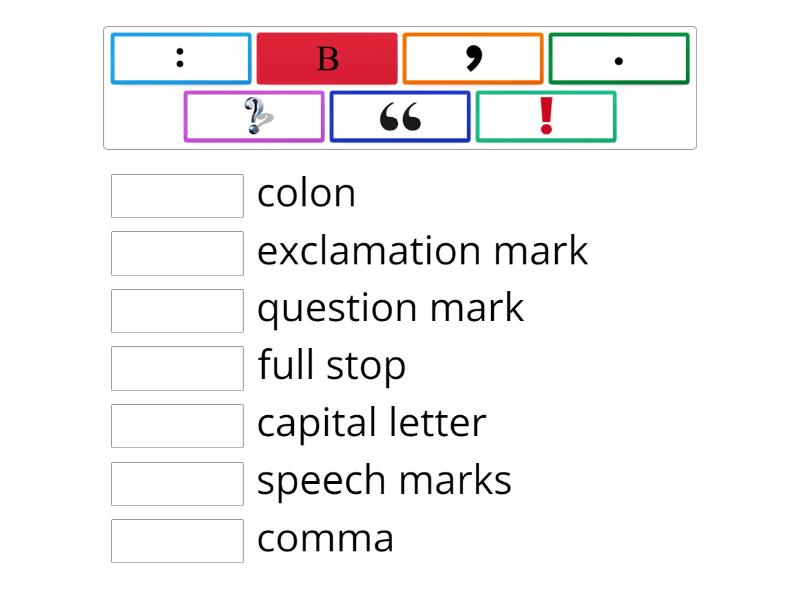 Punctuation marks - Match up