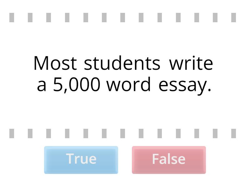 EPQ September - True or false
