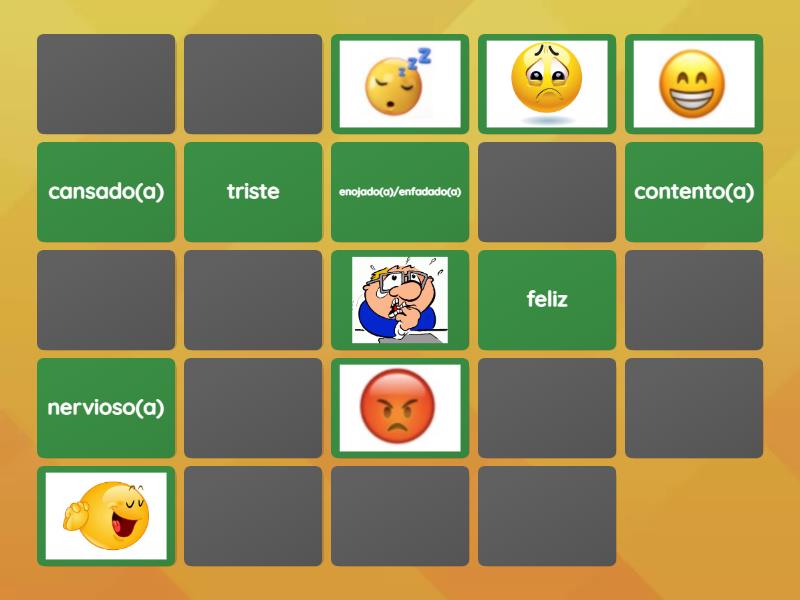 Las Emociones memory game - Matching pairs