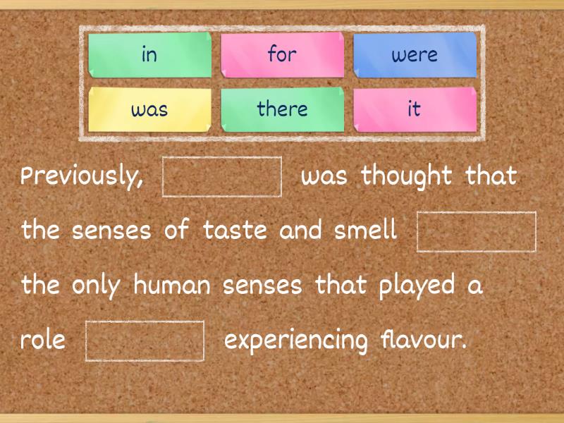 FCE Unit 16 Food Science cloze - Complete the sentence