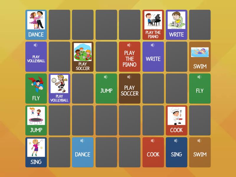 ACTIONS - MEMORY GAME - Matching pairs
