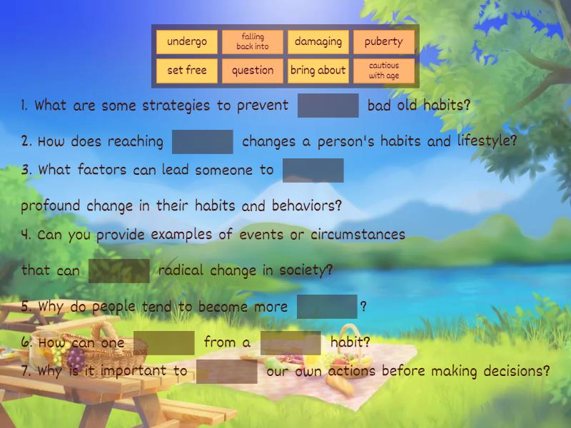 Roadmap B2+ 9B Habits reading - Complete the sentence