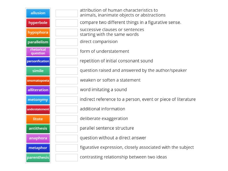 Rhetorical Devices - Match up