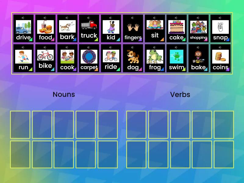 Sorting: Nouns and Verbs - Group sort