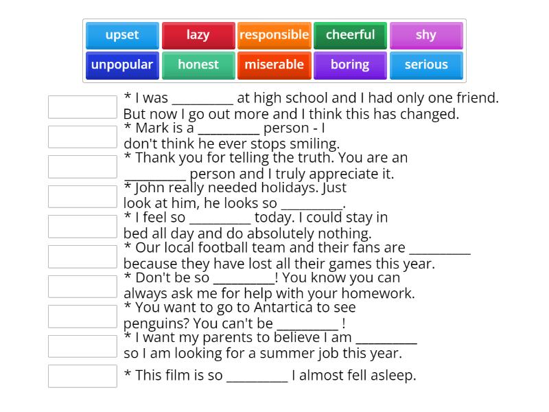 Personality traits - Match up