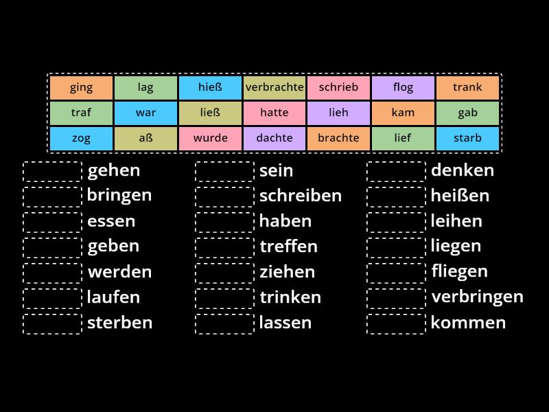 Verben im Präteritum - Match up