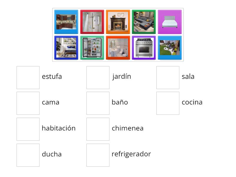 Partes y objetos de la casa - Match up