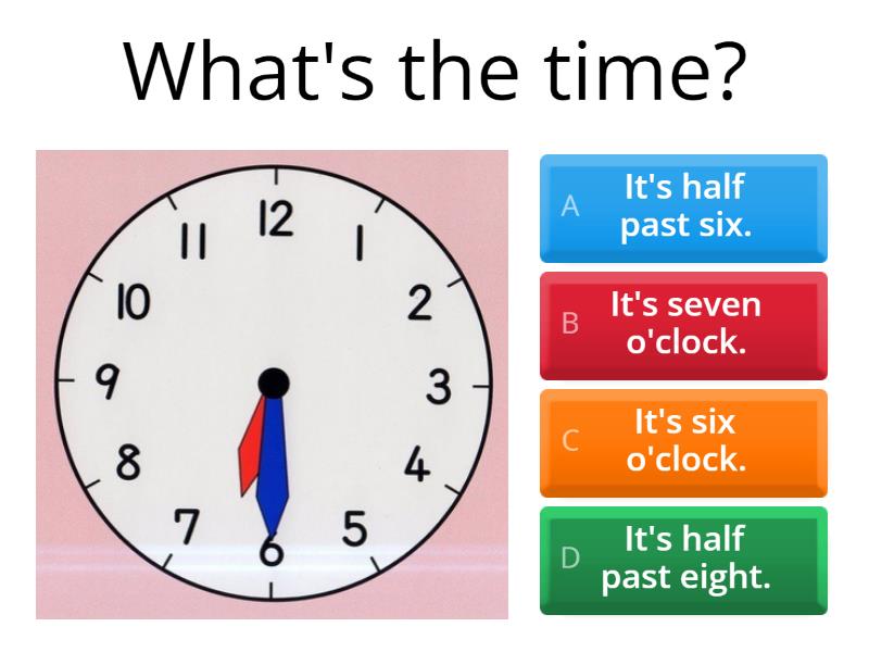 Telling time - o'clock & half past - Questionário