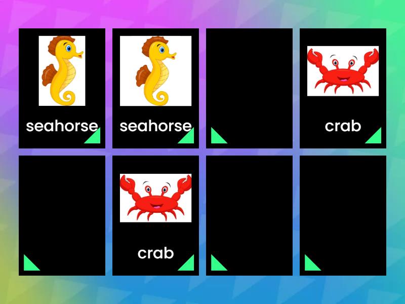 Sea animals Memory game (3-5) - Совпадающие пары