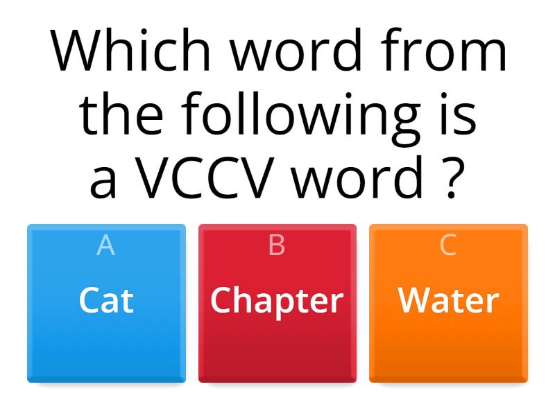 VCCV Words - Quiz