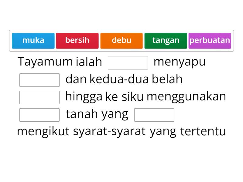 KUIZ TAYAMUM TAHUN 5 - Missing word