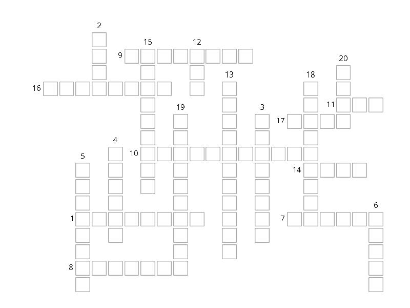 vocabulary unit 11 project - Crossword