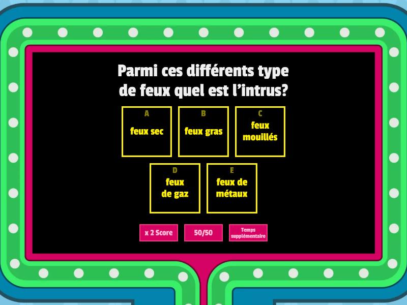 Questionnaire incendie - Gameshow quiz