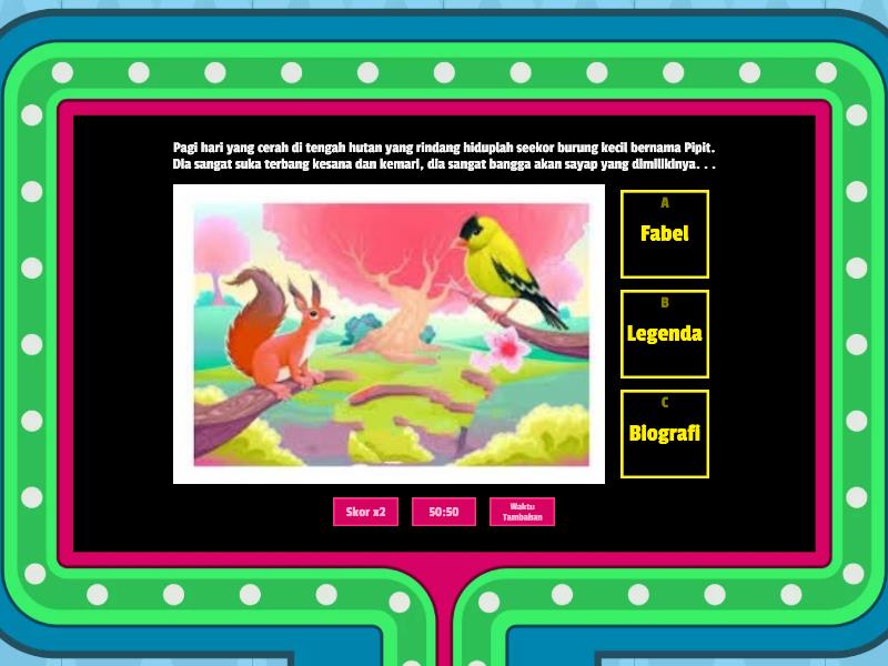 Pembelajaran Kelas 7 Materi Fabel - Gameshow quiz