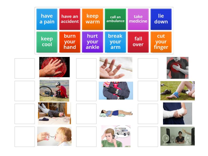 Illnesses and Injuries A2 - Match up