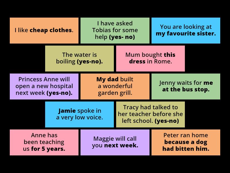 Ask questions for the underlined word(s). - Flip tiles