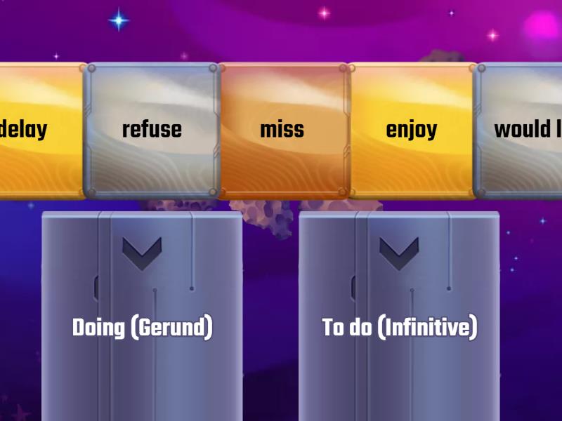 Gerund or Infinitive. Categorize - Speed sorting