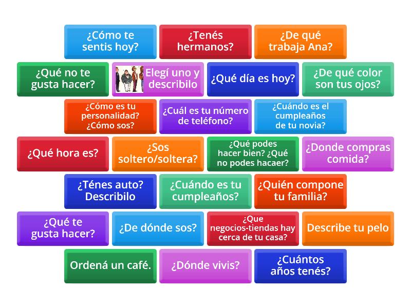 Preguntas personales- Español básico ' - Flip tiles