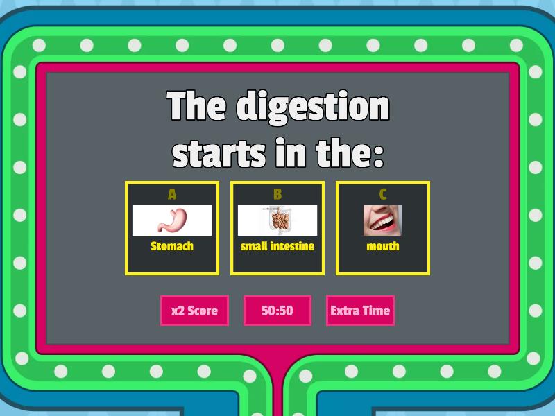 Digestive system review - Gameshow quiz