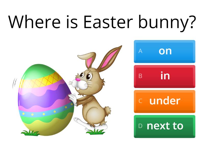 Easter bunny prepositions - Cuestionario