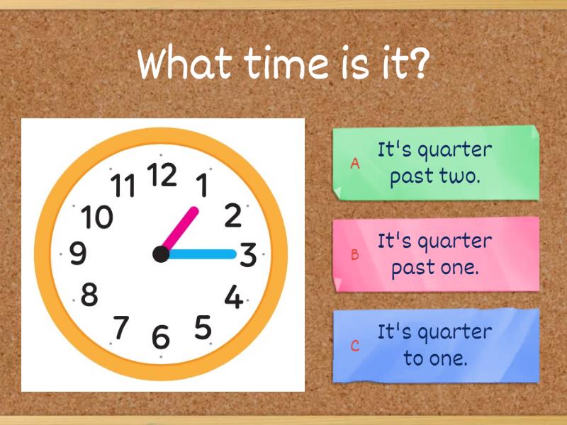 Time quarter past/to - Quiz