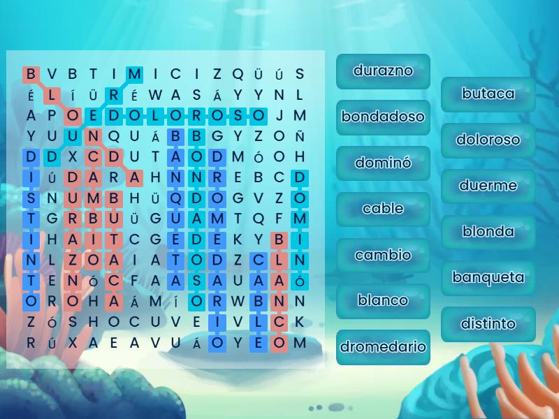 BUSCA LAS PALABRAS EN LA SOPA DE LETRAS - Wordsearch