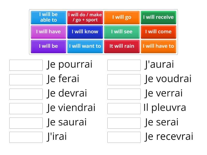 Le futur simple irregulars - Match up