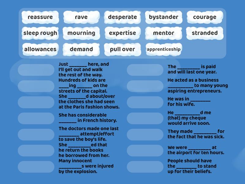 Roadmap B2+ 1B_complete the sentences - Match up