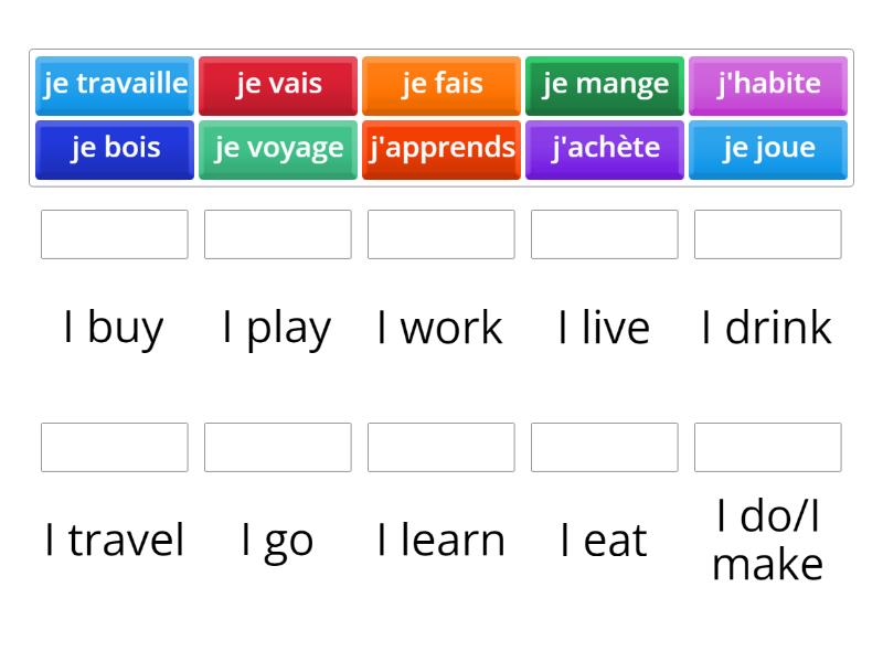 French Stage 1 - verbs - Match up