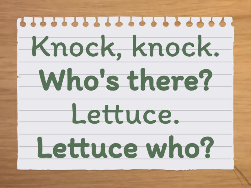 Knock, knock! Who's there? - Flash cards