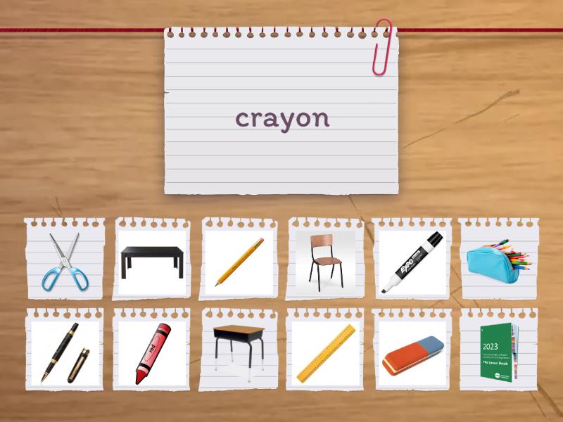 PLA4 - Classroom things + - Practice - H - Find the match