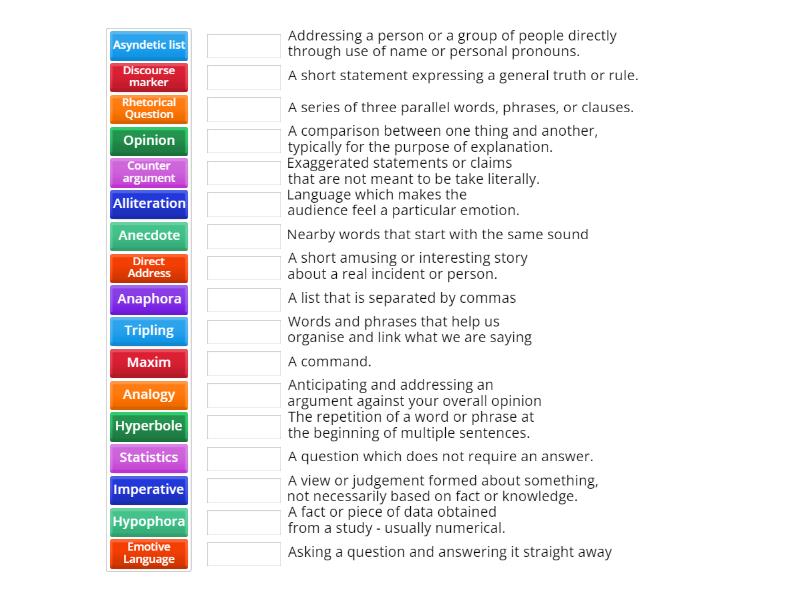 Rhetoric Devices - Match up