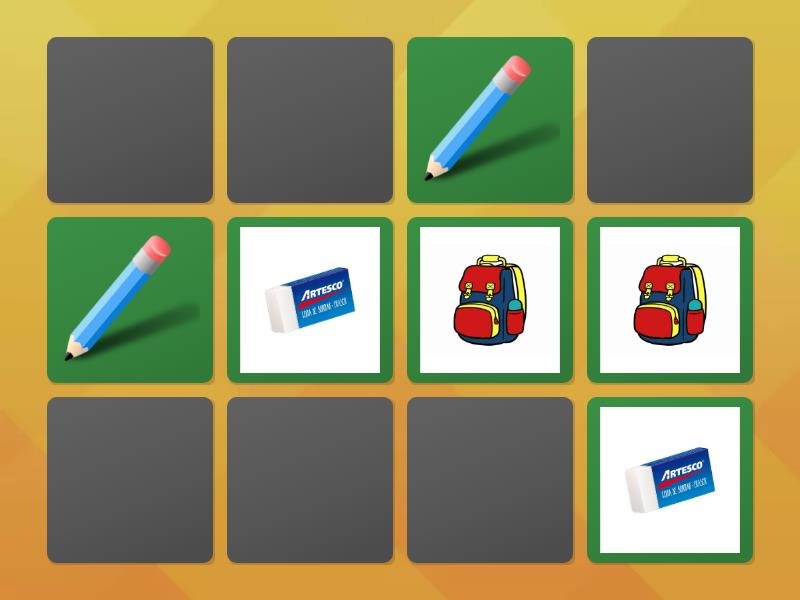 SCHOOL SUPPLIES - Matching pairs