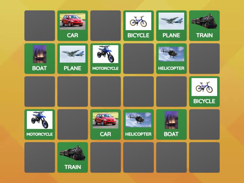 MEANS OF TRANSPORT - Matching pairs