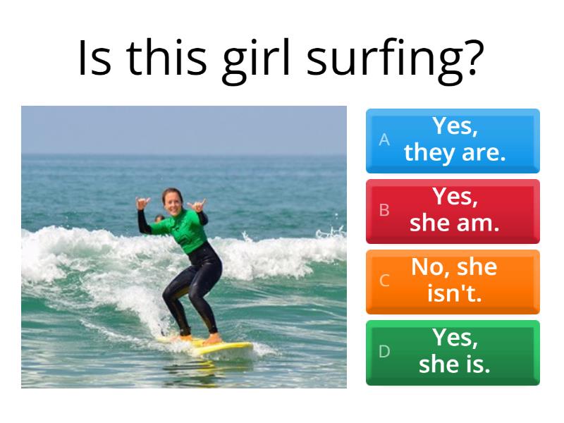 Present Continuous(short answers) - Quiz